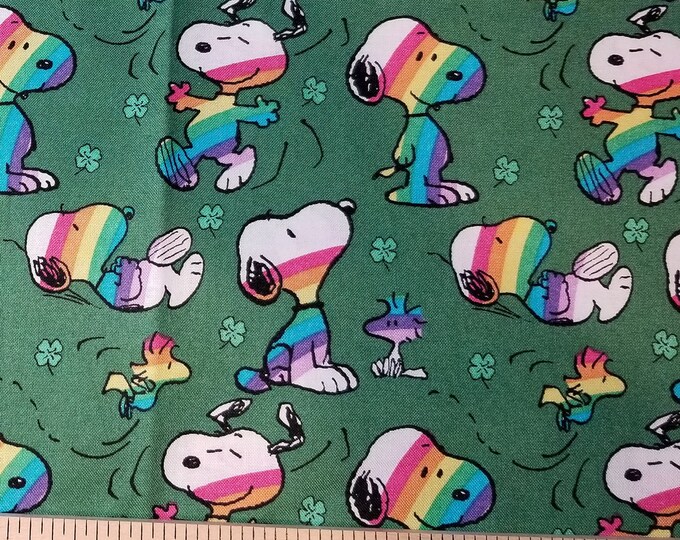 Peanuts Rainbow Snoopy - 100% Cotton Fabric - Select Your Size or by ...