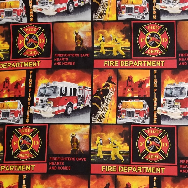 Firefighter Fabric - Etsy