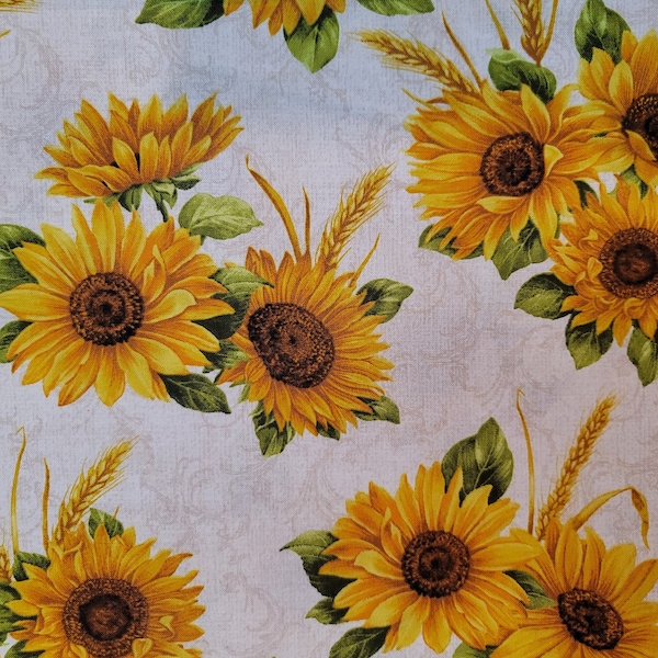 Sunflower Cotton Fabric - Etsy