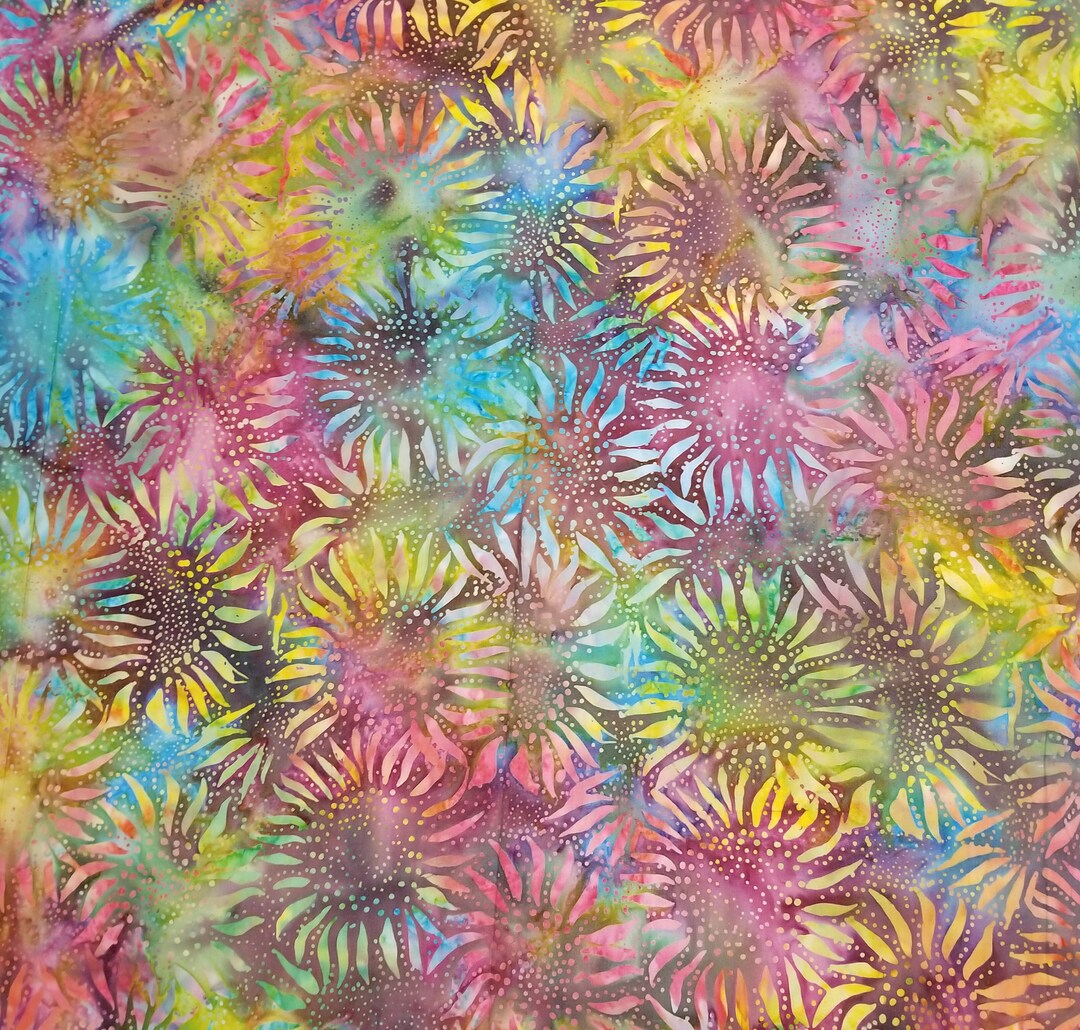 Sunflower Burst Jewelry BATIK by Timeless Treasures 100% Cotton Fabric ...
