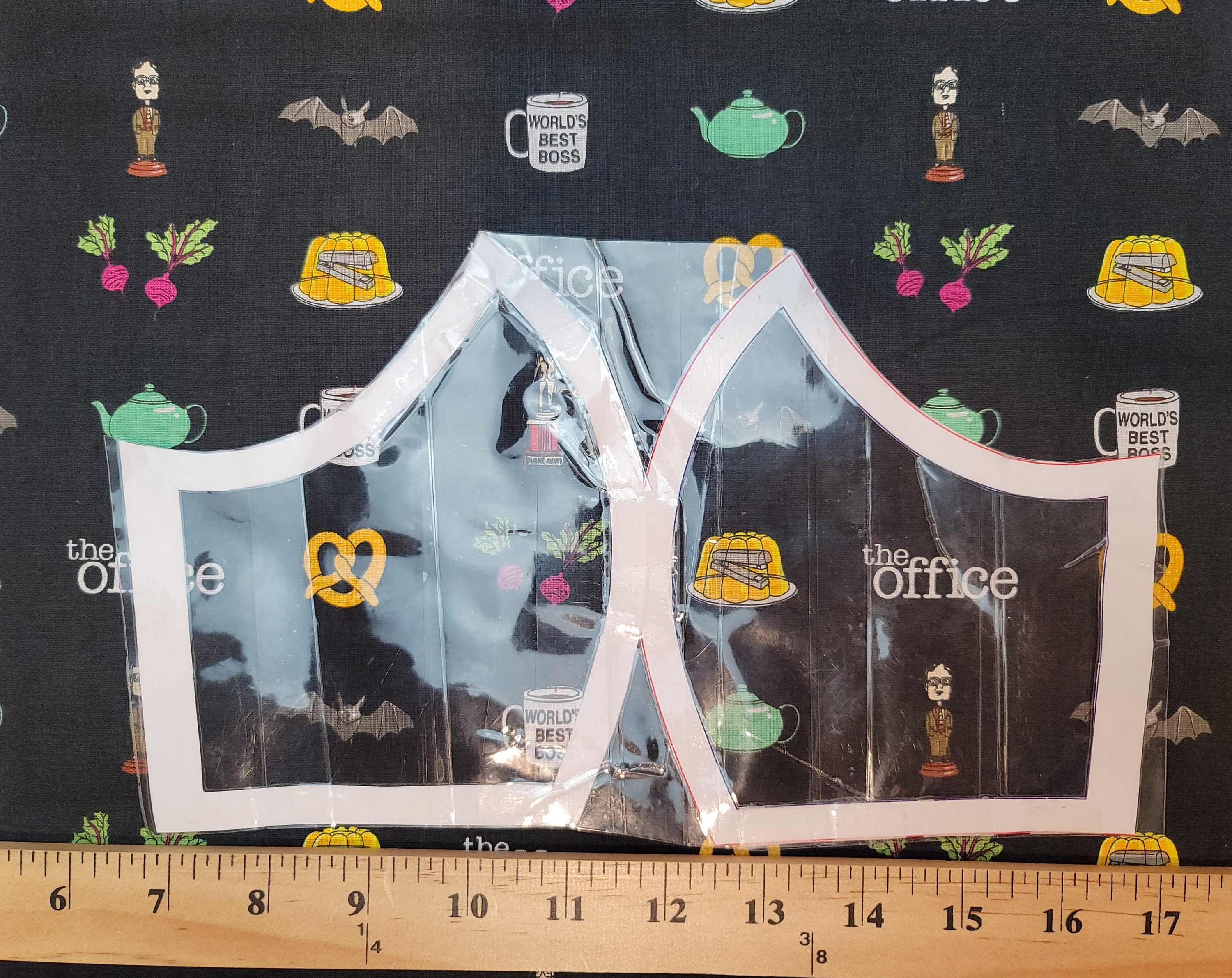 The Office Memorabilia on Black Quilting Cotton Fabric | Etsy