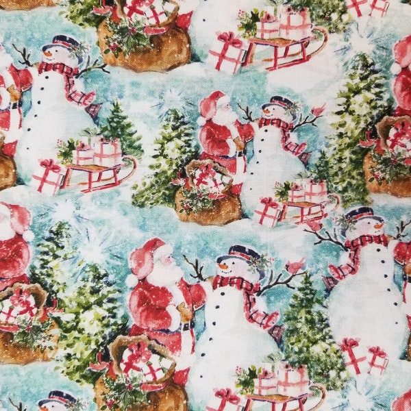 Susan Winget Santa Fabric - Etsy