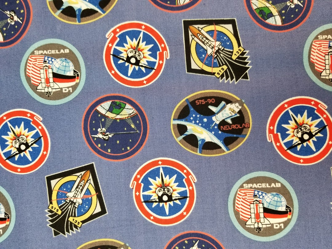 NASA Logo Patches Blue 100% Cotton Fabric Select Your Size - Etsy