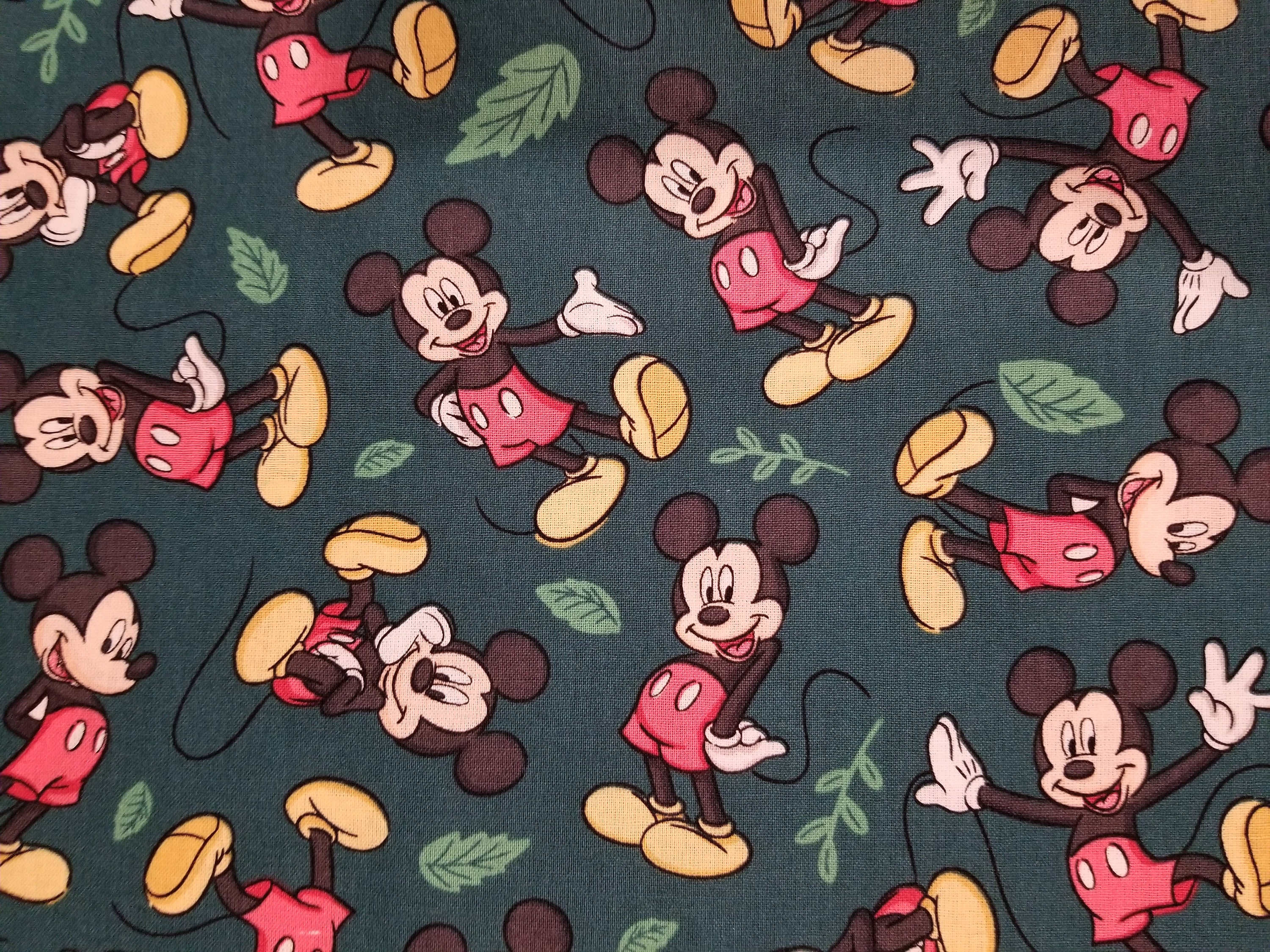 Mickey Mouse Traditional Fall - 100% Cotton Fabric - Select Your Size ...
