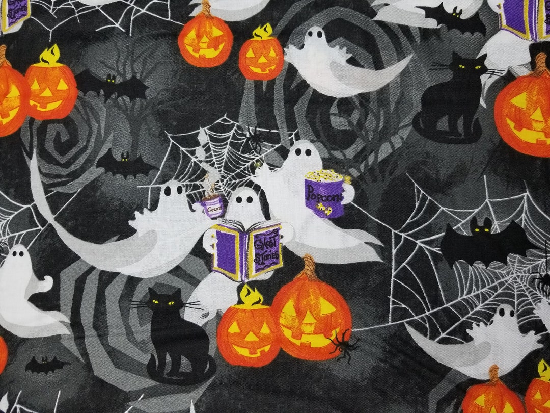 Halloween Ghost Party Groups 100% Cotton Fabric Select Your Size or by ...