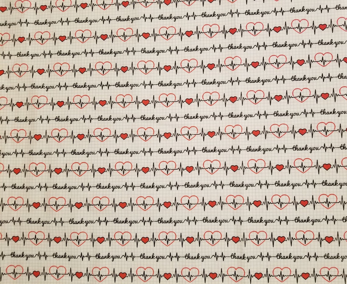 Graph Heartbeat Thank You EKG Nurse Doctor Healthcare 100% - Etsy