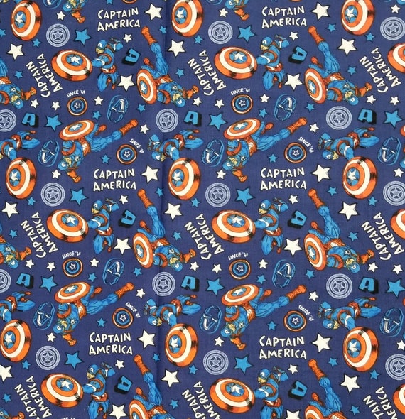 Marvel Captain America Doodle 100% Cotton Fabric Select - Etsy