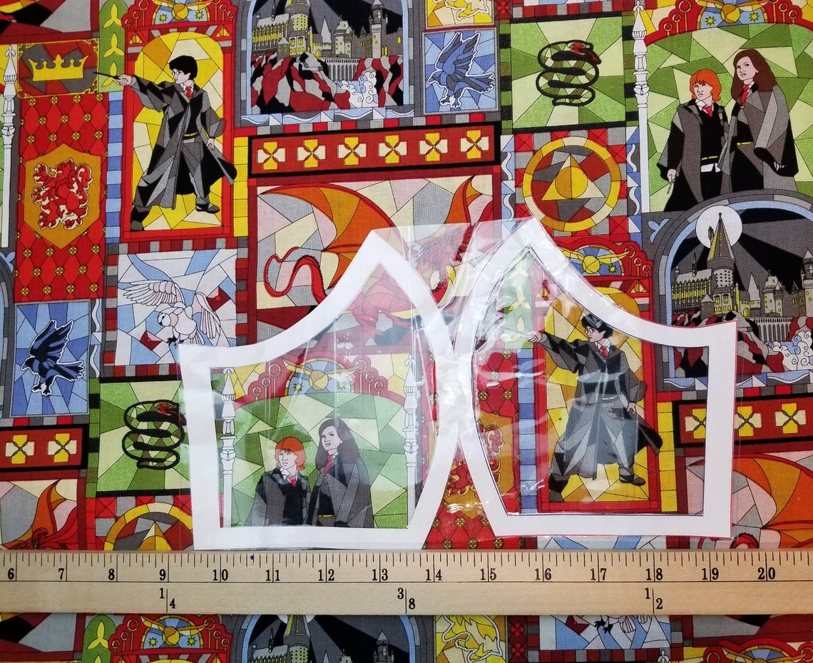 Harry Potter Stained Glass Windows - 100% Cotton Fabric - Select Your ...