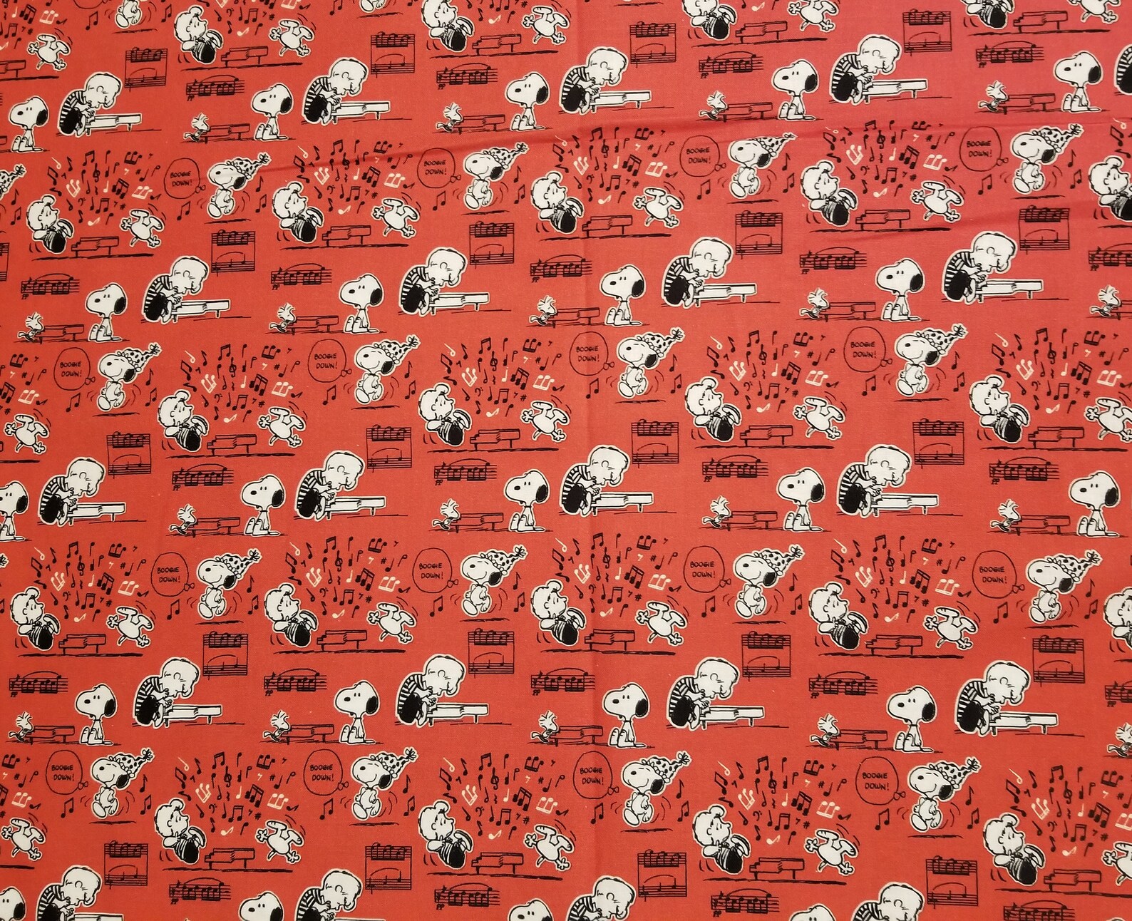 Peanuts Snoopy & Schroeder Boogie Down 100% Cotton Fabric | Etsy