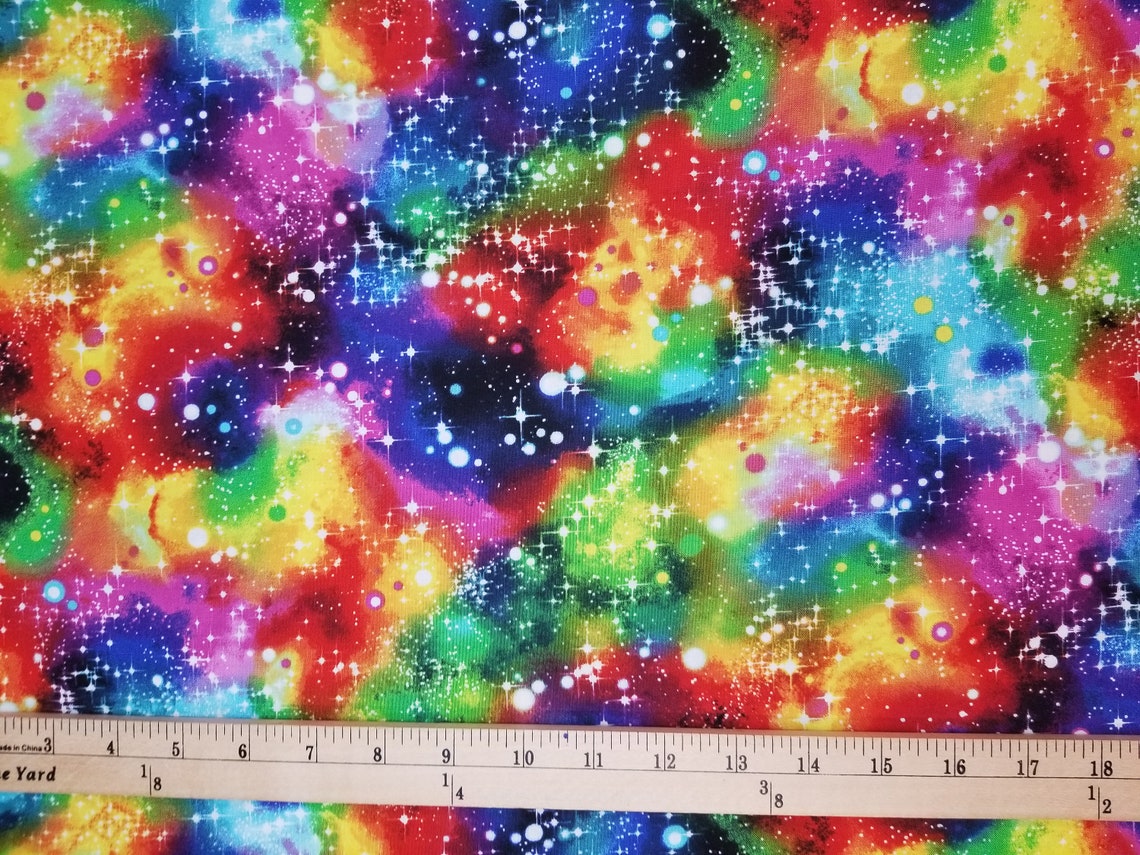 Rainbow Galaxy 100% Cotton Fabric Select Your Size or by - Etsy