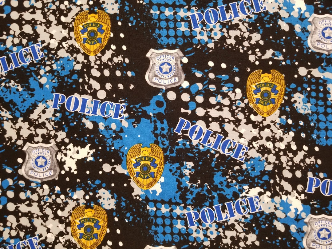 Police Department Badges Abstract Geo Logo - 100% Cotton Fabric ...