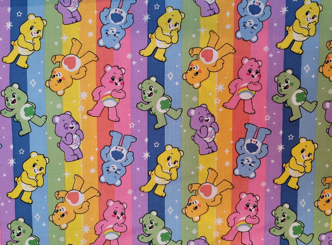 Care Bears Believe Rainbow Quilting Cotton Fabric - Select Your Size or ...