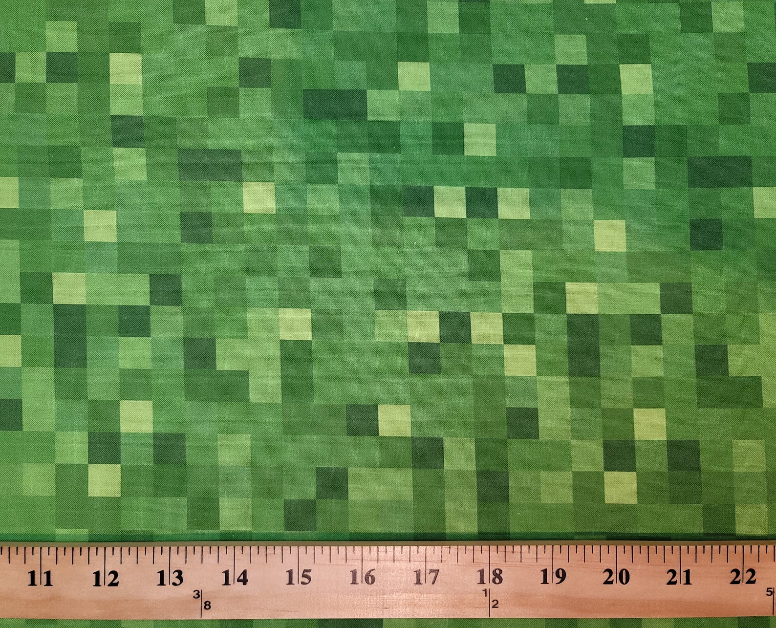 Cotton Fabric Minecraft Pixels 16 Bit Green Grass Blocks | Etsy