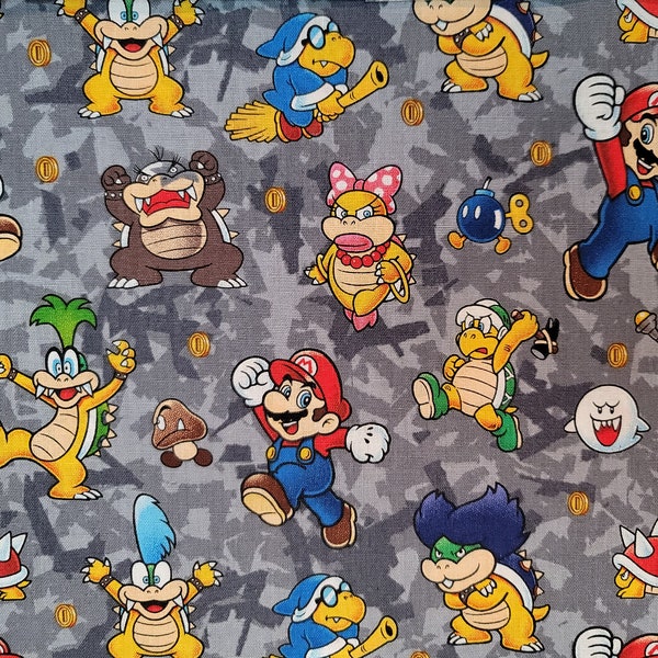 Super Mario Fabric by the Yard - Etsy