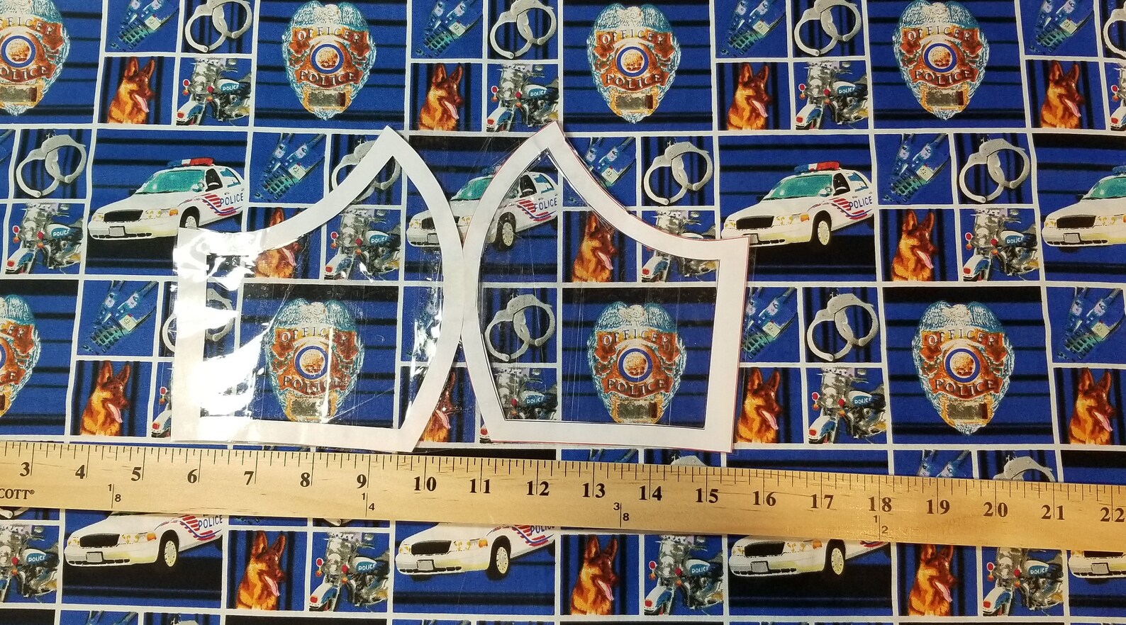 Police Department Block - 100% Cotton Fabric - Select Your Size or BTY ...