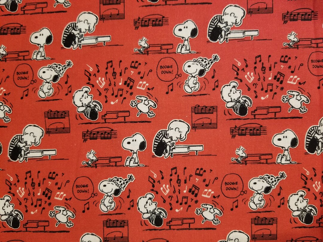 Peanuts Snoopy & Schroeder Boogie Down - 100% Cotton Fabric - Select ...