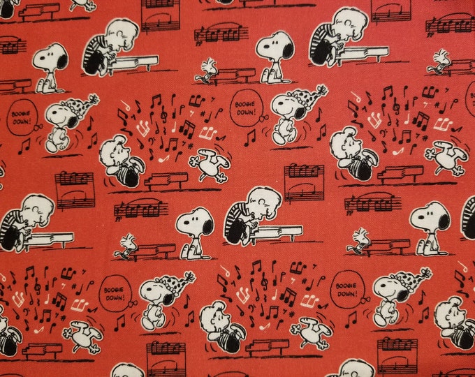 Peanuts Snoopy & Schroeder Boogie Down - 100% Cotton Fabric - Select ...
