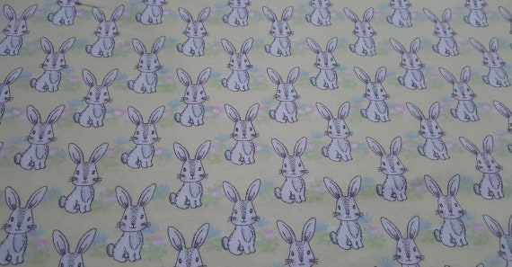 Flannel Fabric Bunny Yellow 27 Remnant 100% Cotton - Etsy