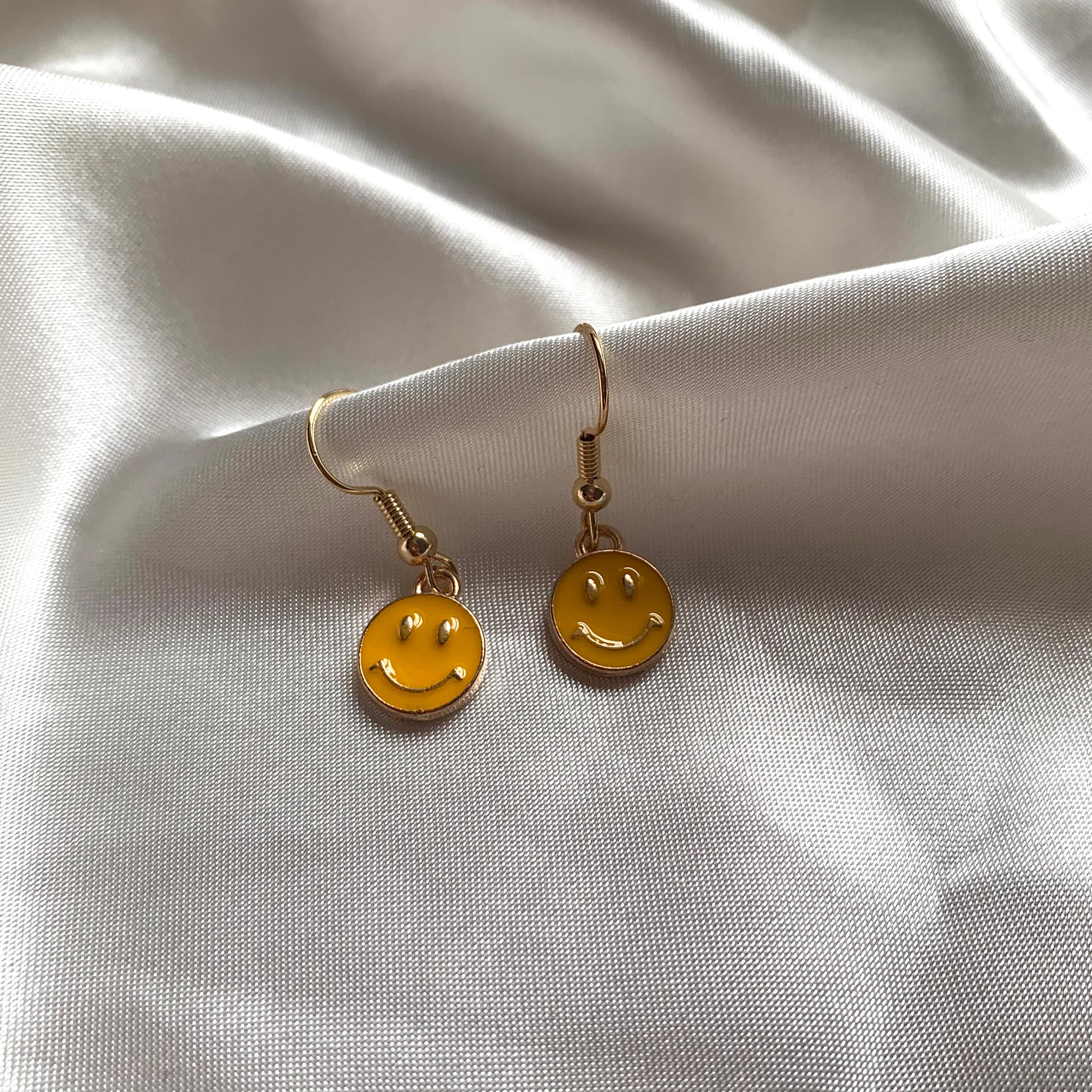 Adorable Cute Quirky Fun Little Yellow Smiley Face Emoji Drops | Etsy