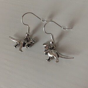 Cool Handmade Quirky Silver Plated Trex Dinosaur Dino Drop Dangle ...