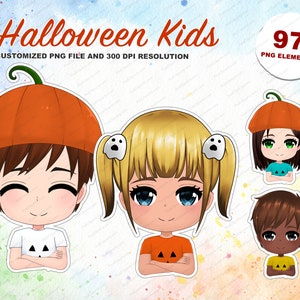97 Cute Halloween Trick or Treat Clipart, Children Clipart,kids Clipart ...