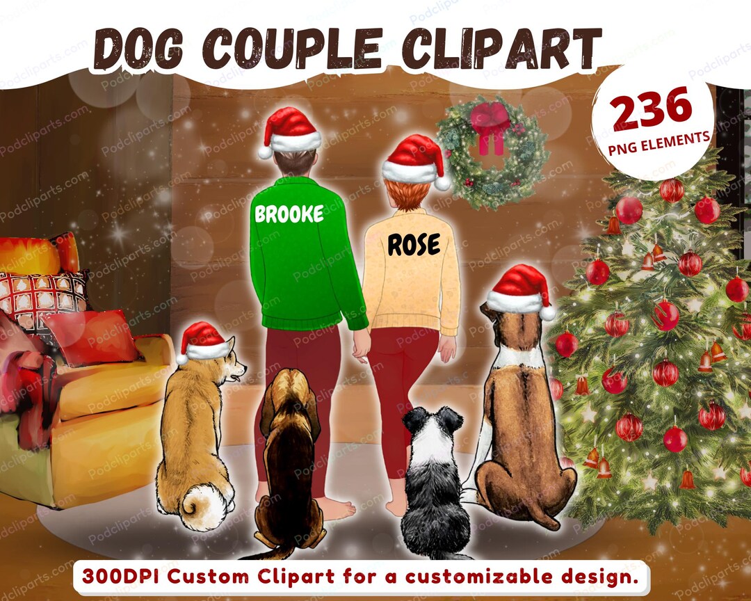 Christmas Family Clipart Dogs PNG, Dinkwad, Holidays Clipart, Winter ...