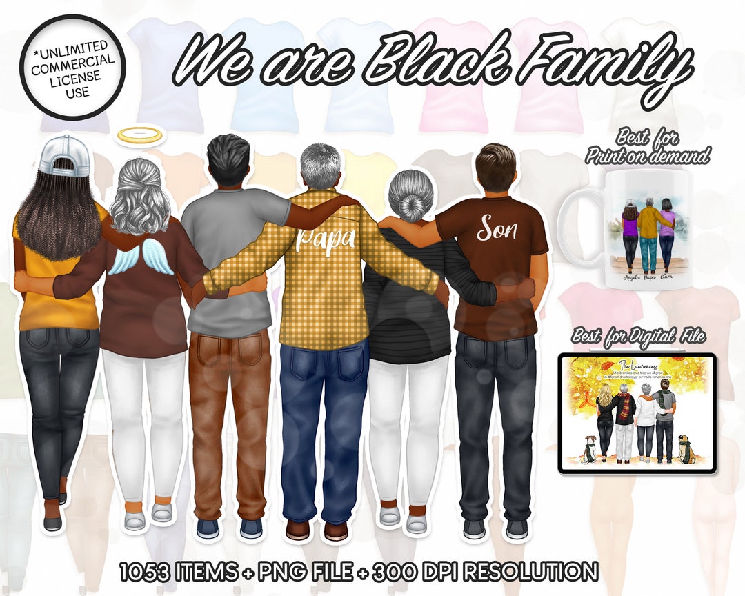 We Are Black Family Clipart Customizable Family Mom Dad - Etsy