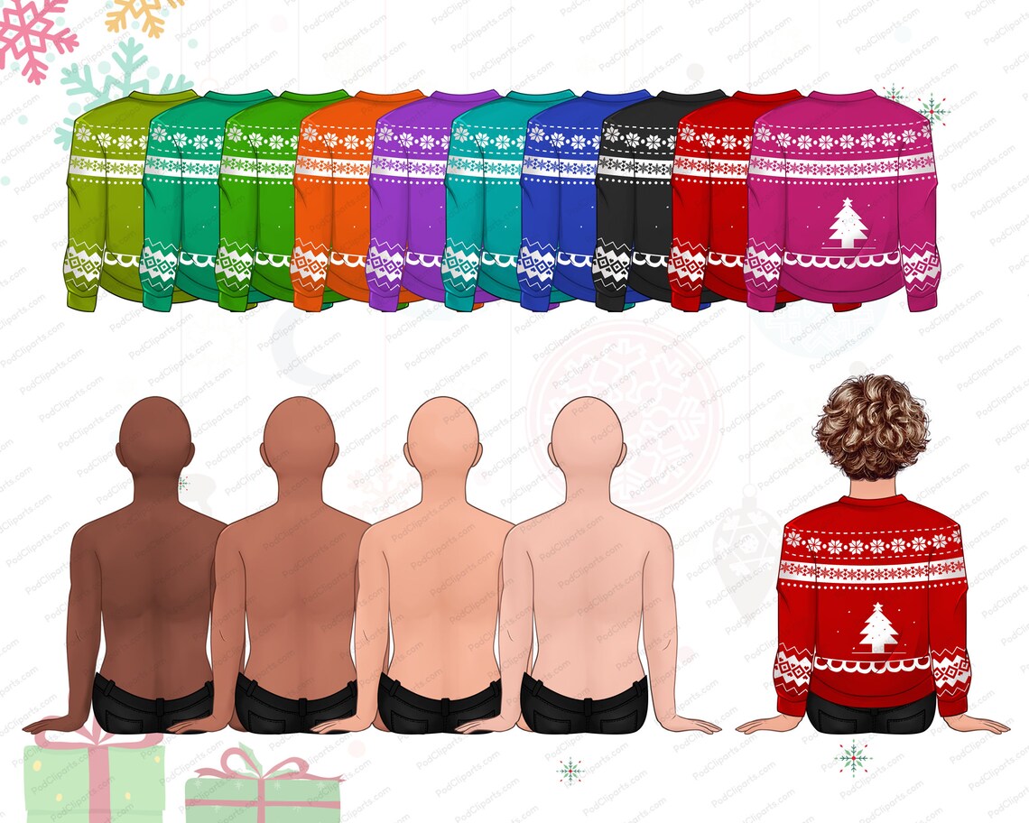 Children Clipart Christmas Boy Clipart Girl Clipart Kids - Etsy