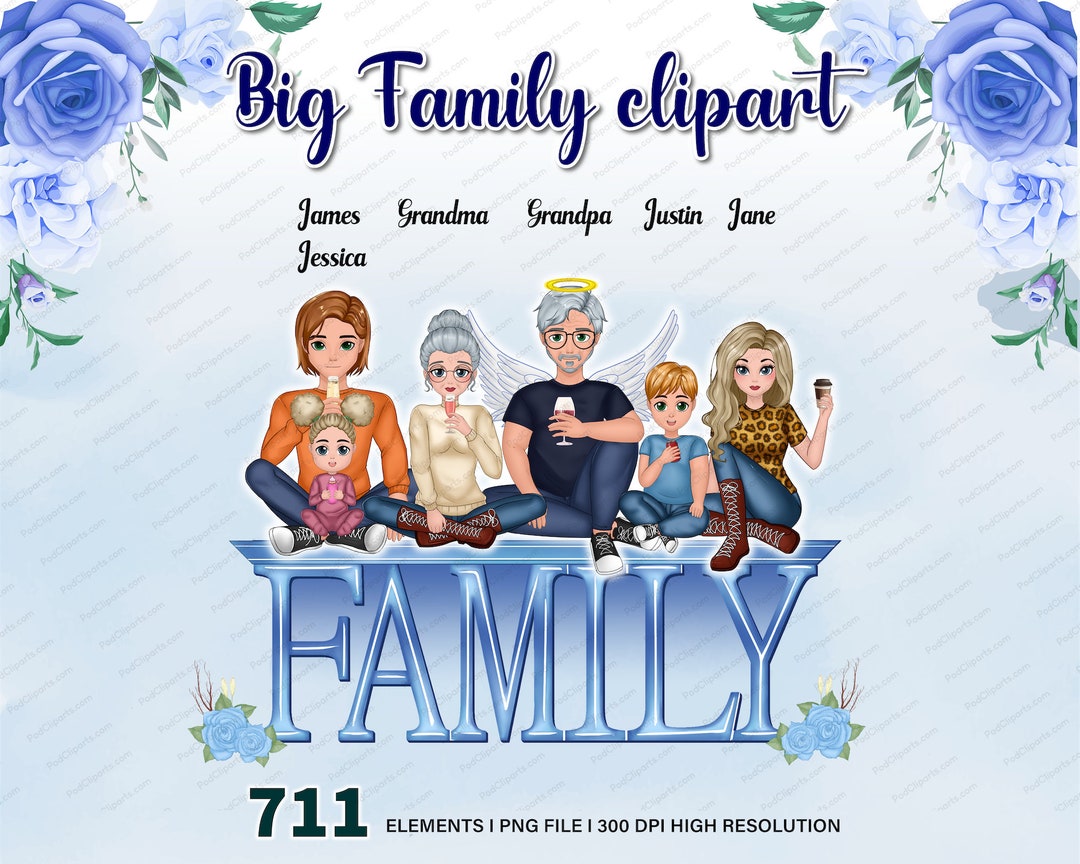 Bundle Family Clipart PNG, My Family Clipart, Our Family Clipart, DIY ...