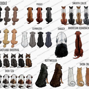 Bundle Dog Breeds Clipart, Dog Png, Dog Clipart, Pet Portrait, Back of ...