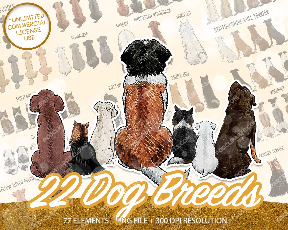 Dog Breeds Clipart Dogs Clip Art Dog Lovers Clipartdog - Etsy