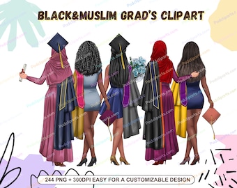 Graduation Girls Clipart, Sublimation, PNG, DIY Portrait Creator ...