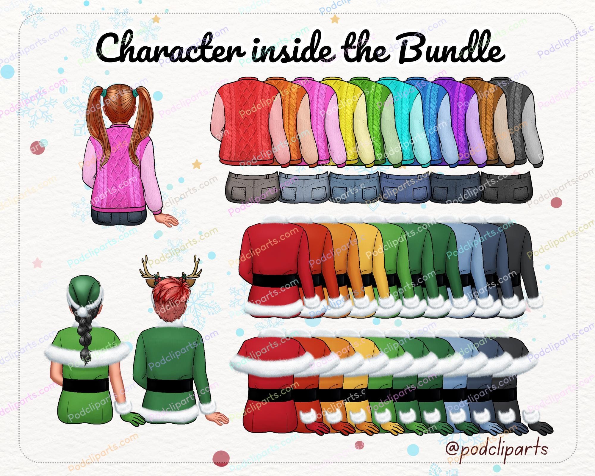 Christmas Family Clipart Dogs PNG, Big Family, Holidays Clipart, Winter ...