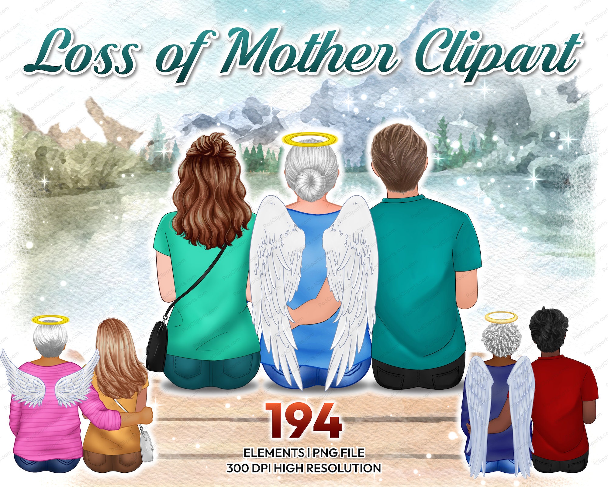 Pérdida de madre clipart PNG, imágenes prediseñadas de duelo, Memorial ...