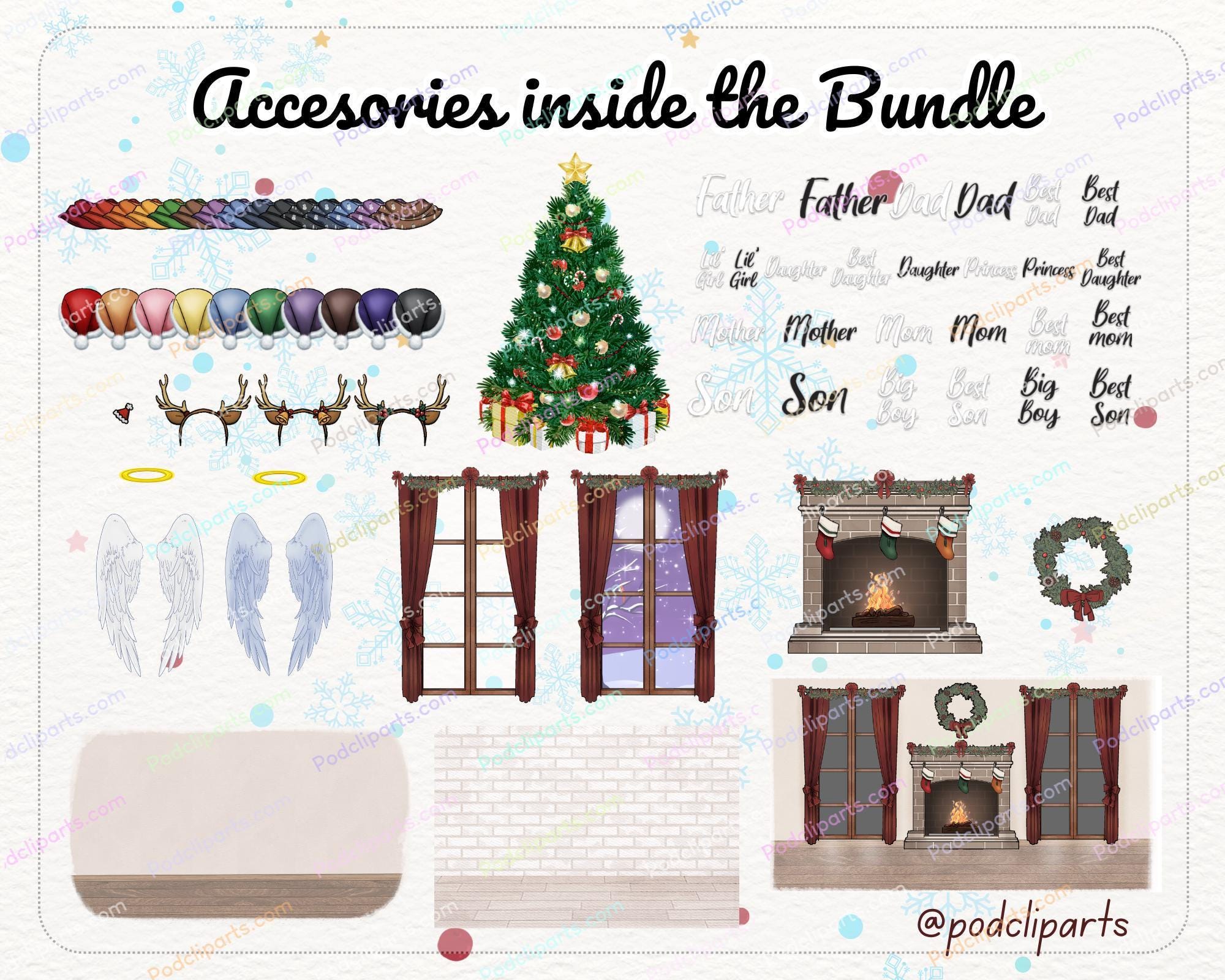 Christmas Family Clipart Dogs PNG, Big Family, Holidays Clipart, Winter ...