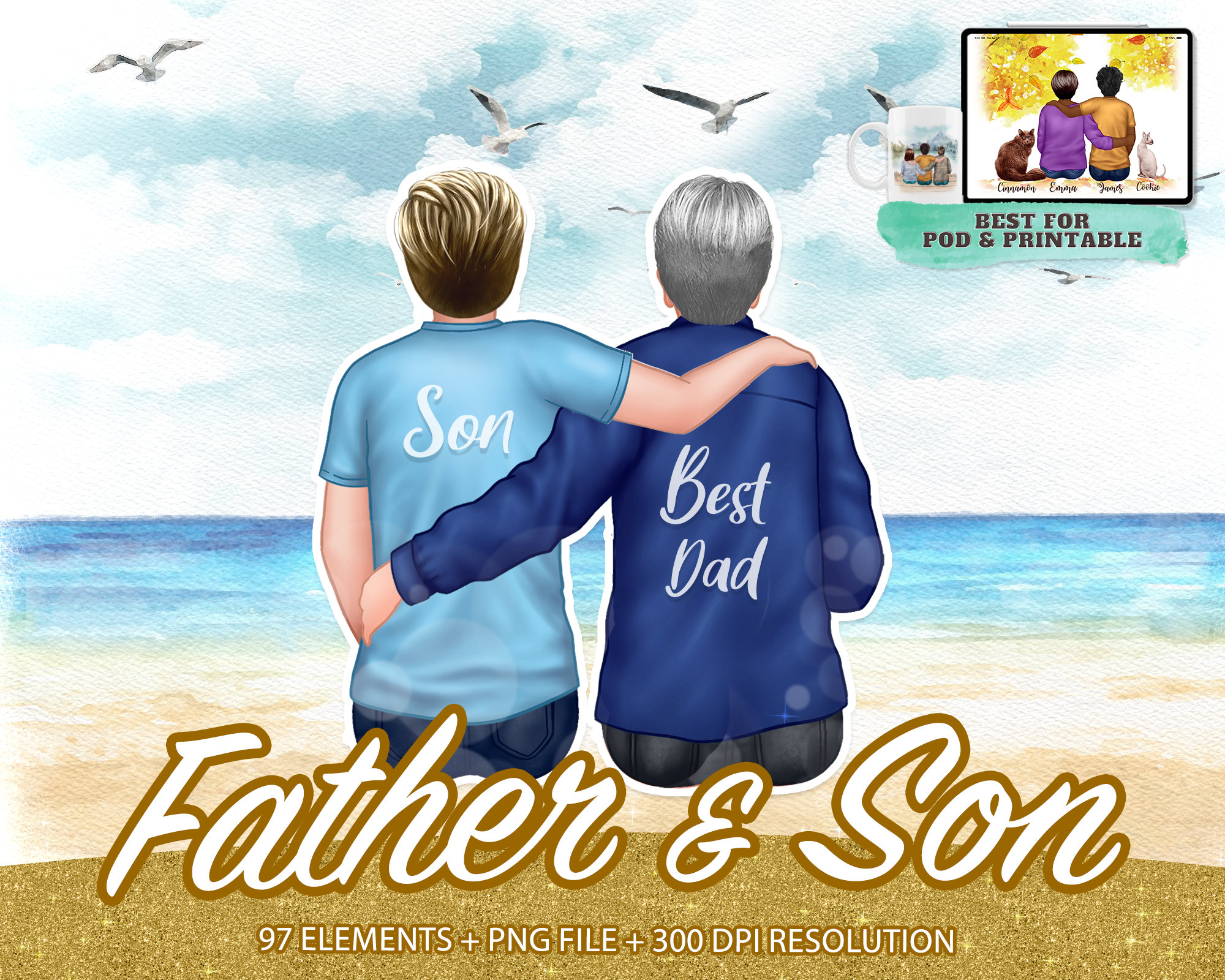Father And Son Love Clipart