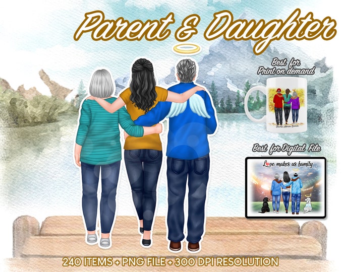 Father's Day Clipart Father Daughter Son Clipart Elderly Father ...