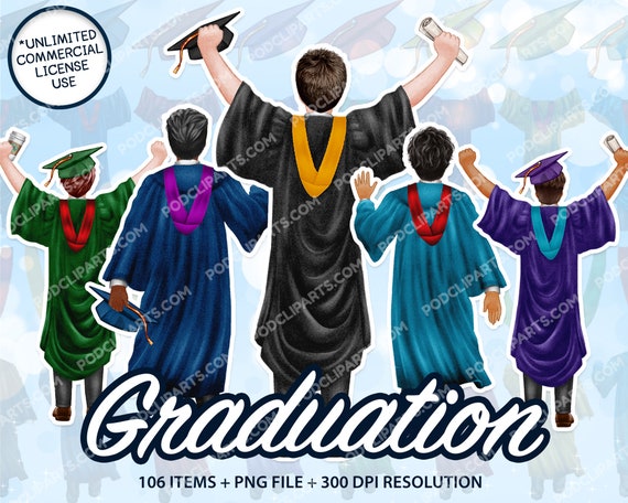 Graduation Boy Graduation Clipart University Clipart - Etsy