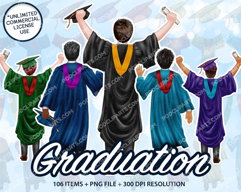 Graduation Boy Graduation Clipart University Clipart - Etsy