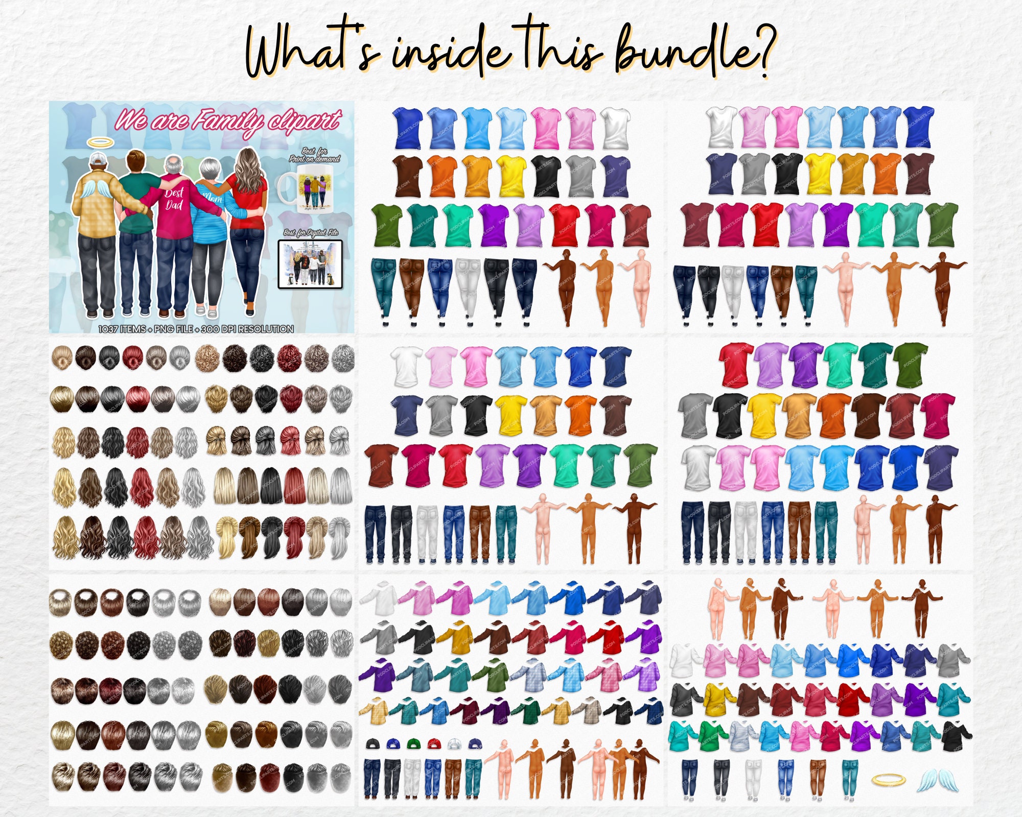 2000 Custom Family Portrait Bundle Clipart Family Figures - Etsy UK