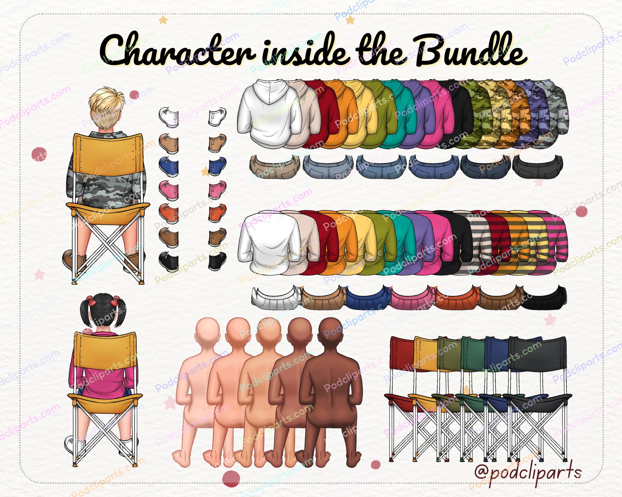 Big Bundle: Family Camping Clipart PNG - Summer Family Clipart,vacation ...