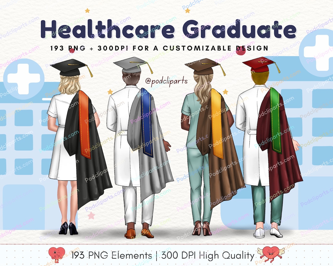 Medical Graduation Clipart PNG, Healthcare Student Clipart, Chibi ...