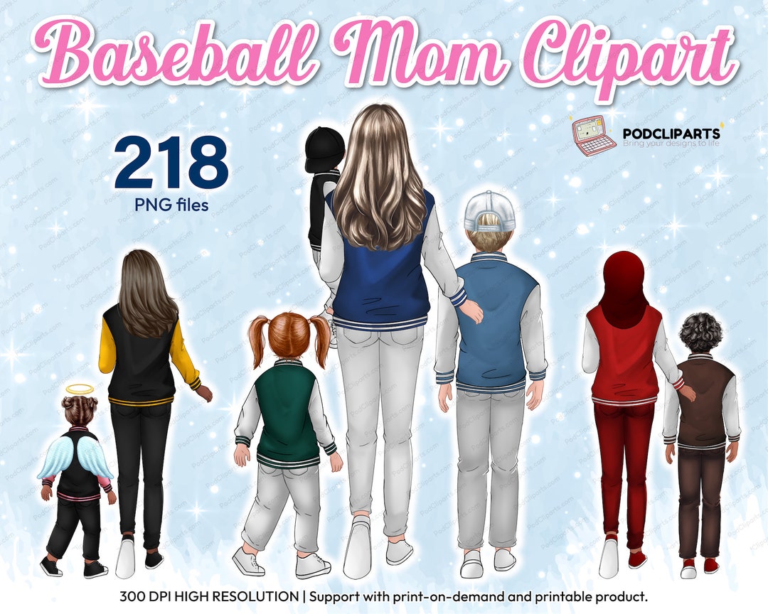 Baseball Mom Clipart PNG Mothers and Kids, Mother's Day Clipart ...