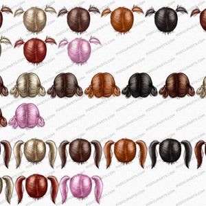 Girls Hair Clipart, Kids Clipart, Hairstyles Clipart, Infant Baby ...