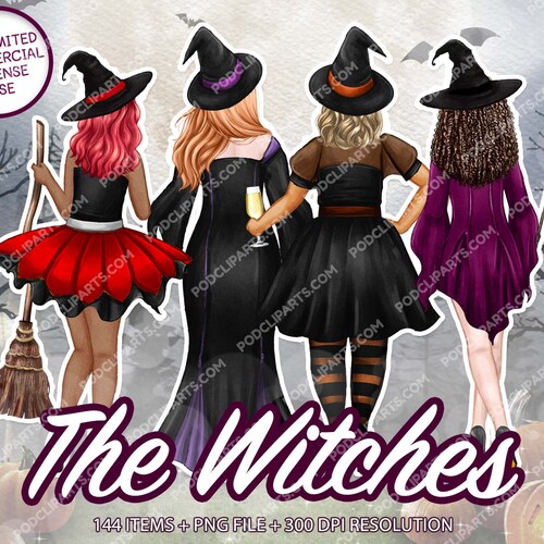 Halloween Witch Clipart Witchcraft Clipart Witches Clipart - Etsy