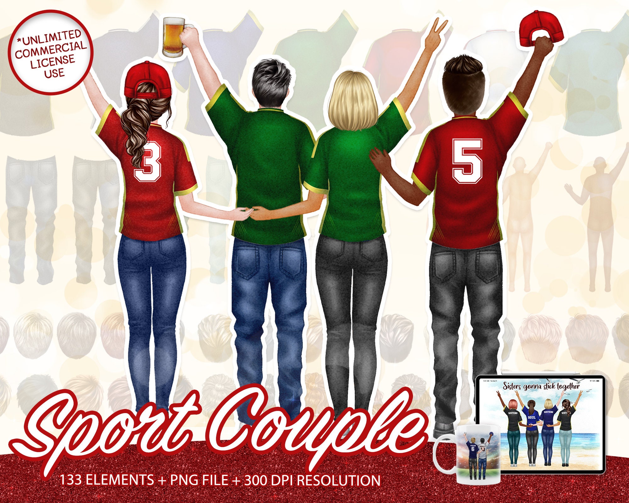 Soccer Couple Football Clip Art American Football Clipart - Etsy