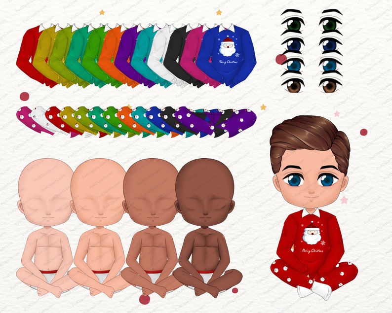 231 Christmas Best Friends Chibi Clipart Besties Couple - Etsy