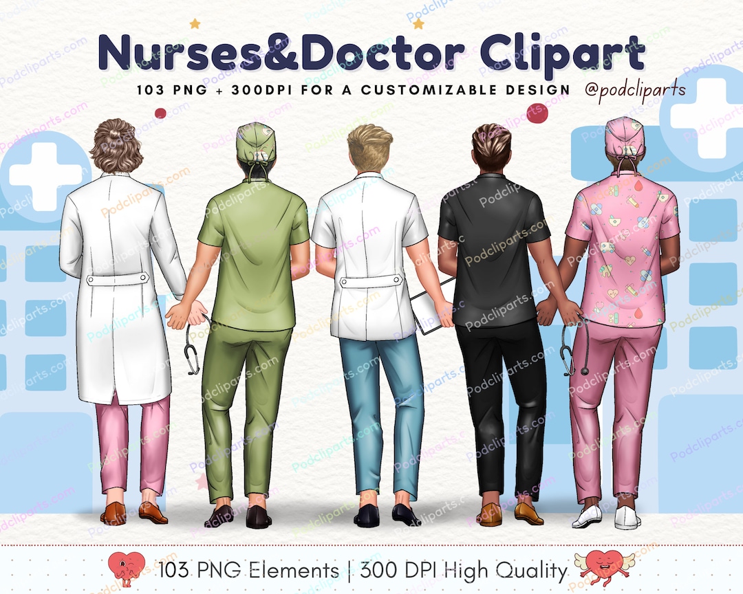 Nurse Docter Clipart PNG, Medical Scrubs Clipart, African American ...