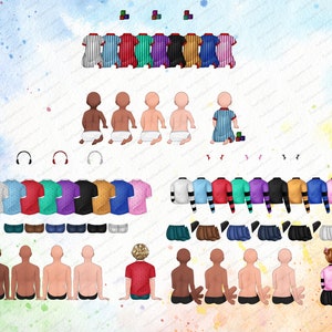 Bundle Family Clipart With Baby PNG, Sitting Portrait Summer Family ...