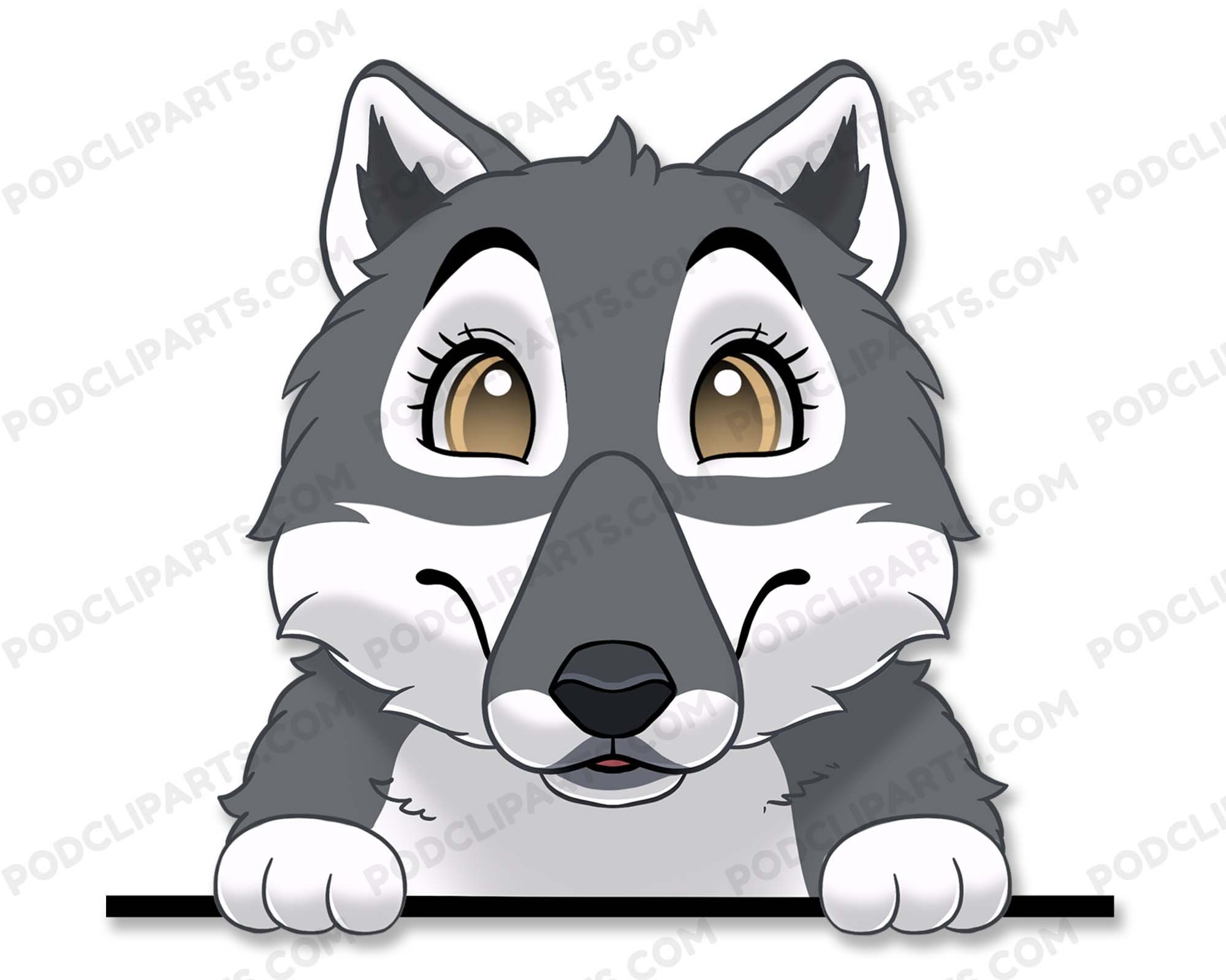 Wolf Face Cartoon Drawing